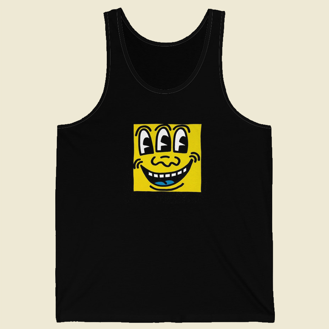 Keith Haring Smiley Face Tank Top On Sale | Grltee.com